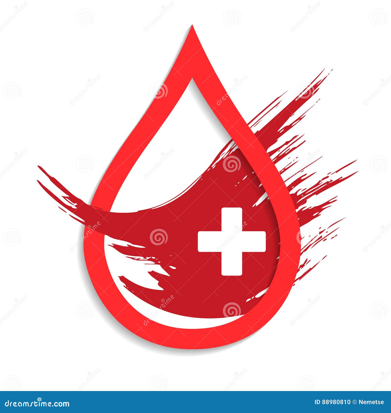 Donate Drop Blood Sign With Cross Isolated On Transparent Background ...