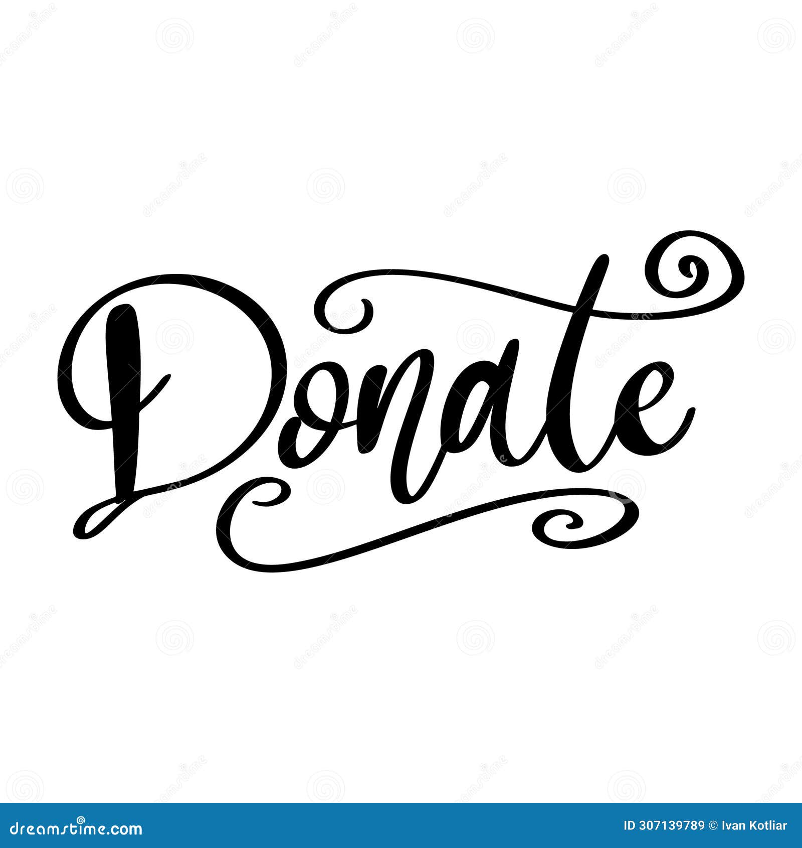 Donate, Hand Lettering Phrase, Poster Design, Calligraphy Vector Stock ...