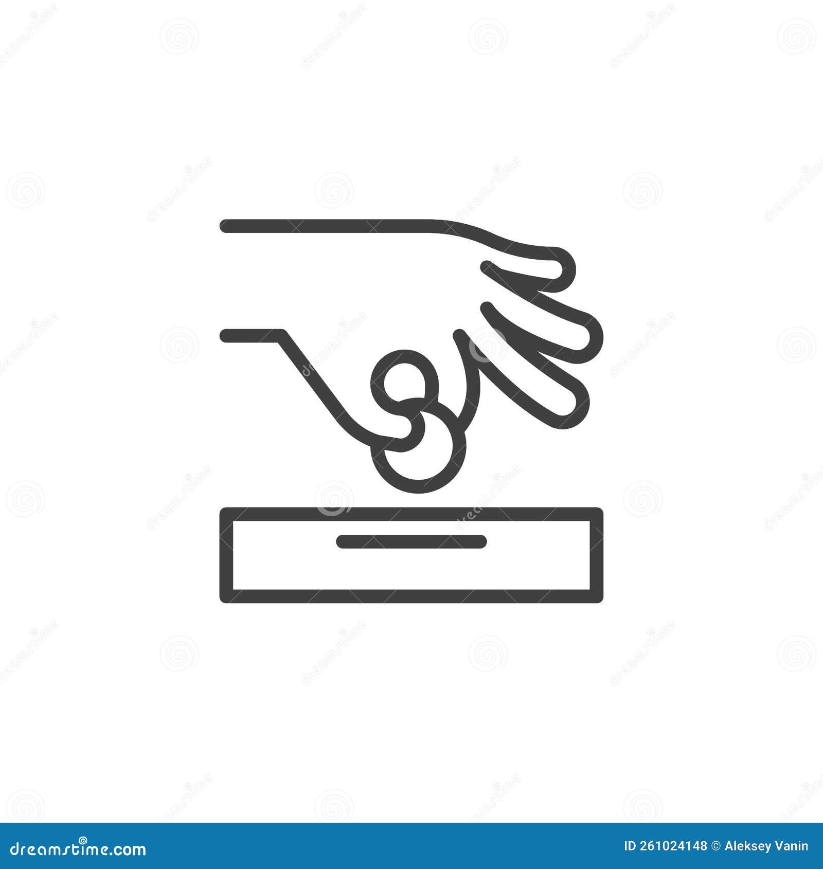 Donate hand line icon stock vector. Illustration of outline - 261024148