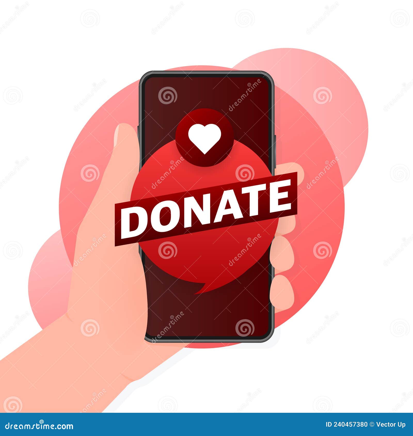Donate Heart in Flat Style. Vector Flat Illustration Stock Vector ...