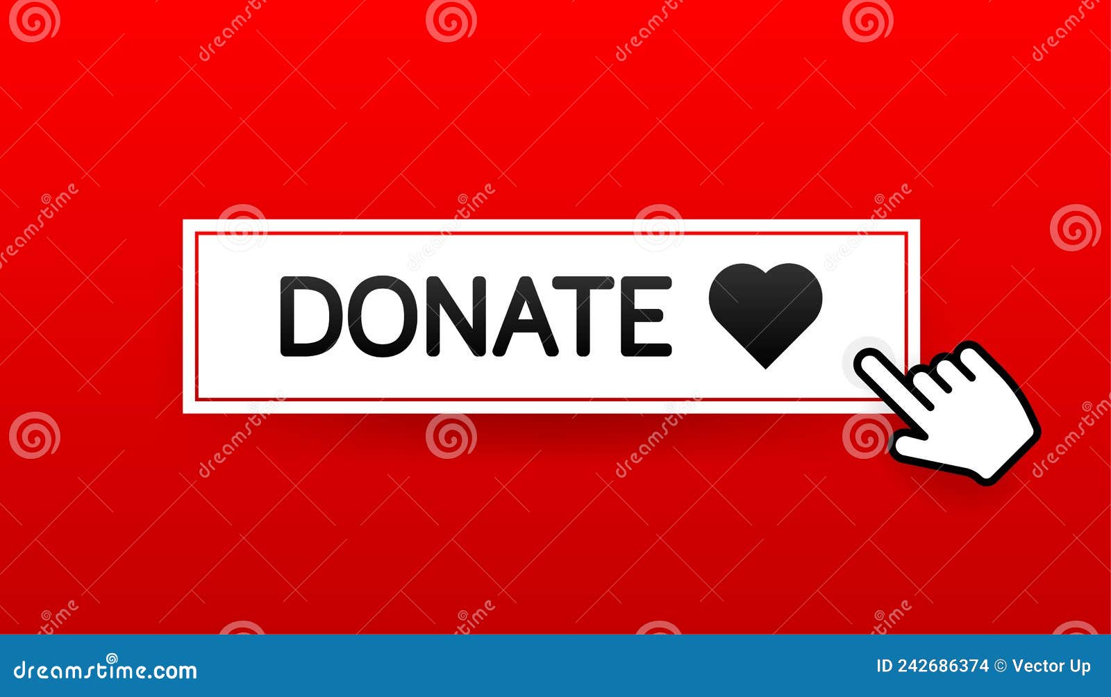 Donate Heart Red Button in Flat Style. Vector Flat Illustration Stock ...