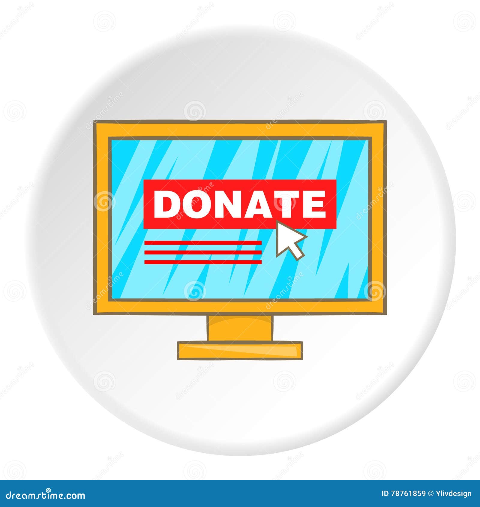 Donate icon, flat style stock vector. Illustration of charity - 78761859