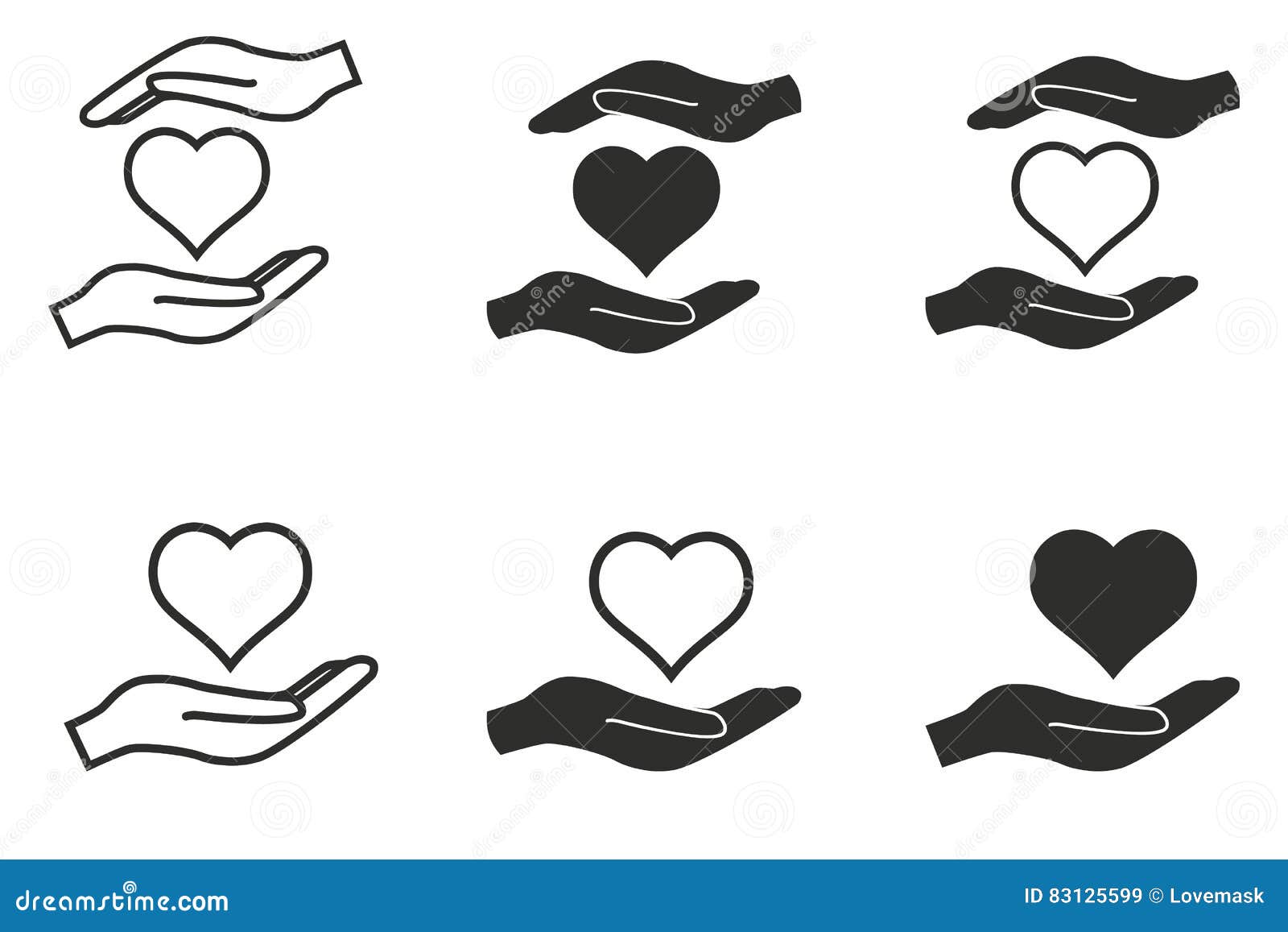 Donate icon set. stock vector. Illustration of love, give - 83125599