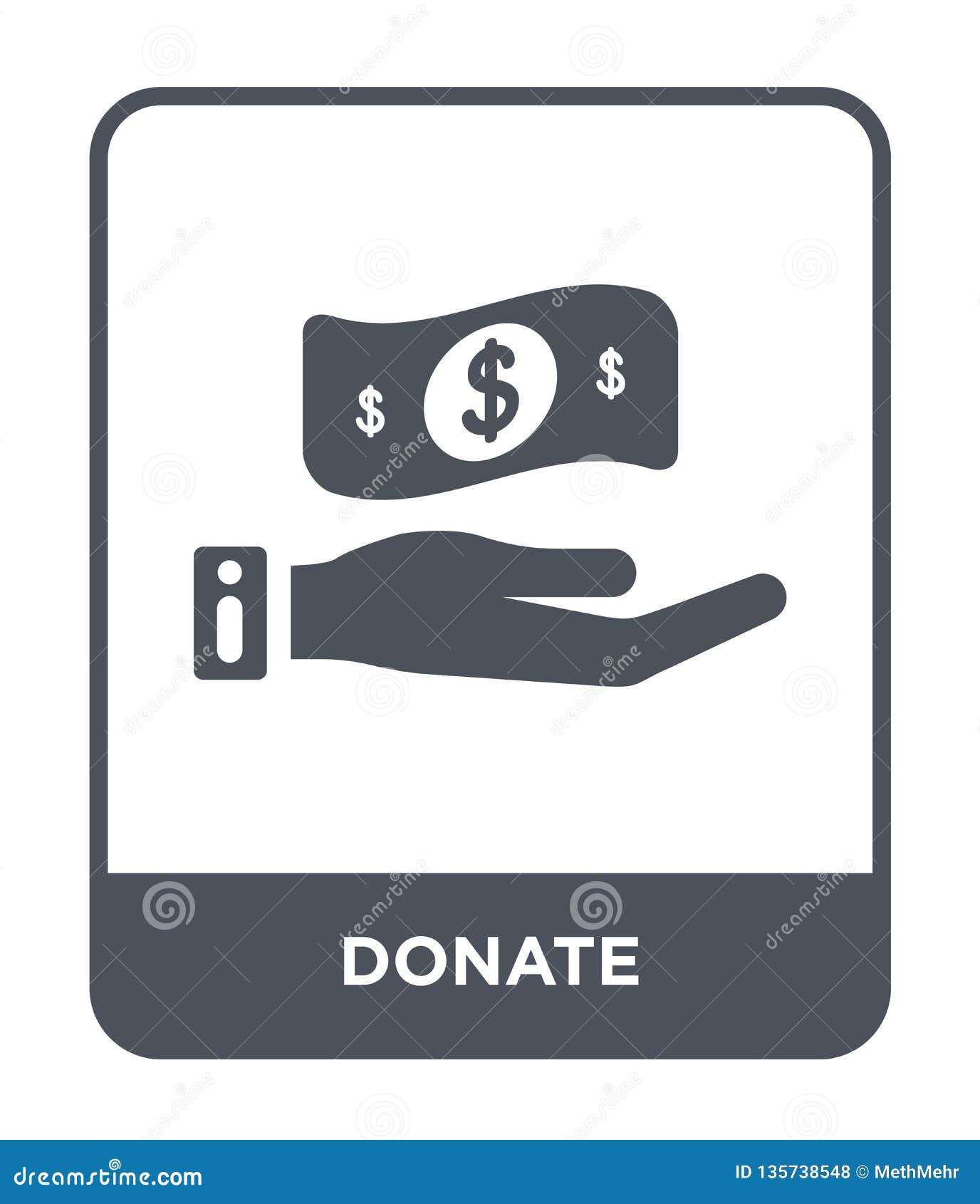 Donate Icon in Trendy Design Style. Donate Icon Isolated on White ...