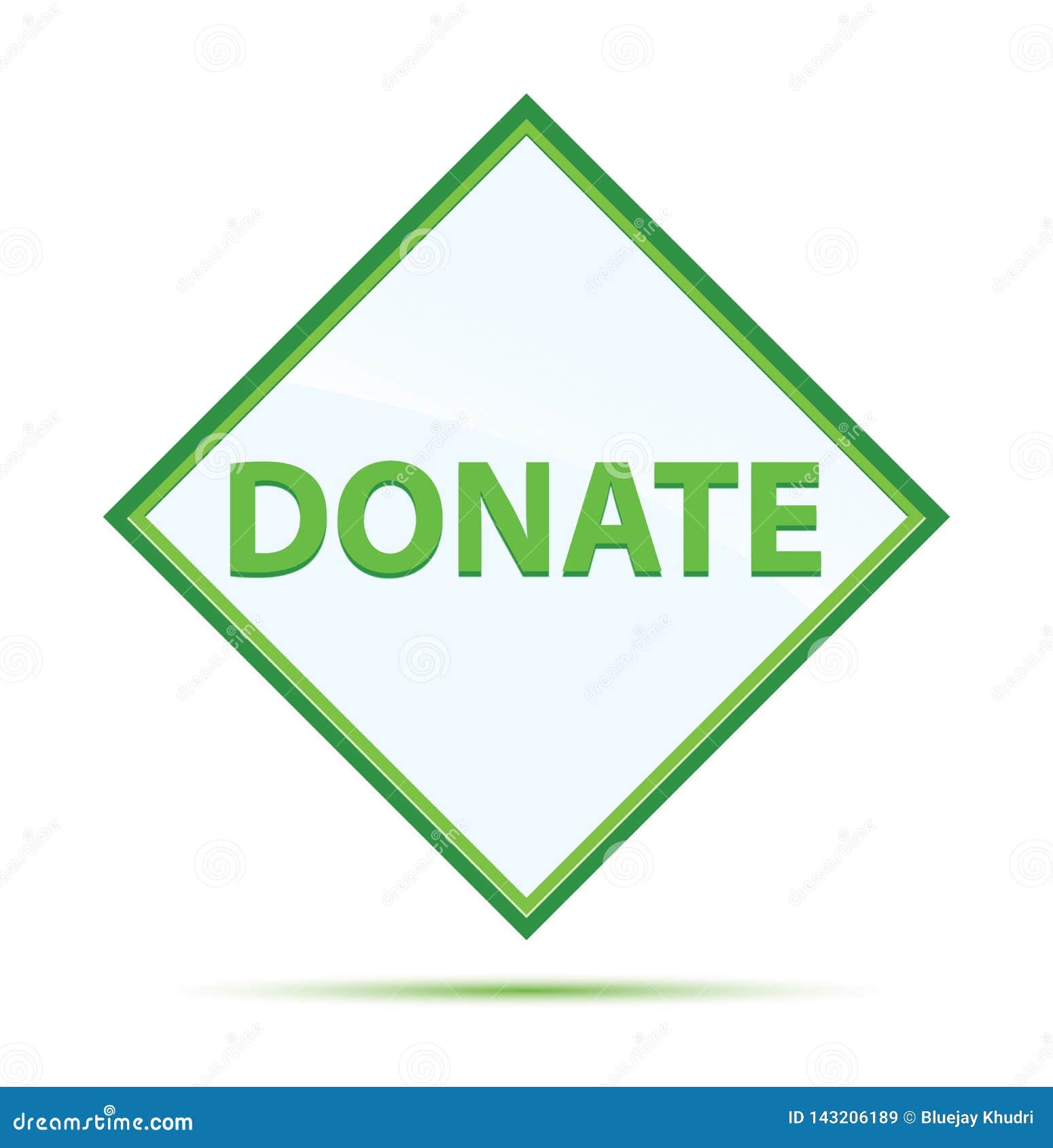Donate Modern Abstract Green Diamond Button Stock Illustration ...