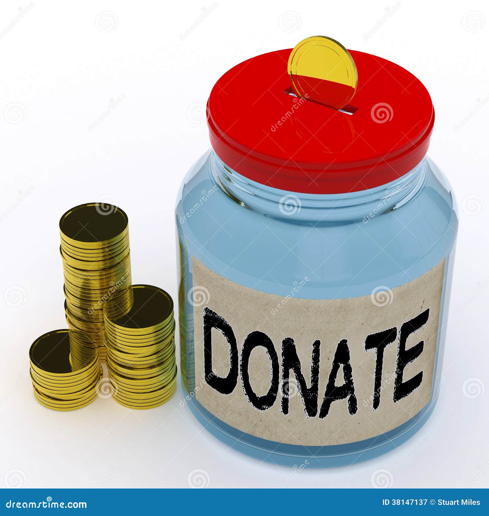 Donate Jar Means Fundraiser Charity and Giving Stock Illustration ...
