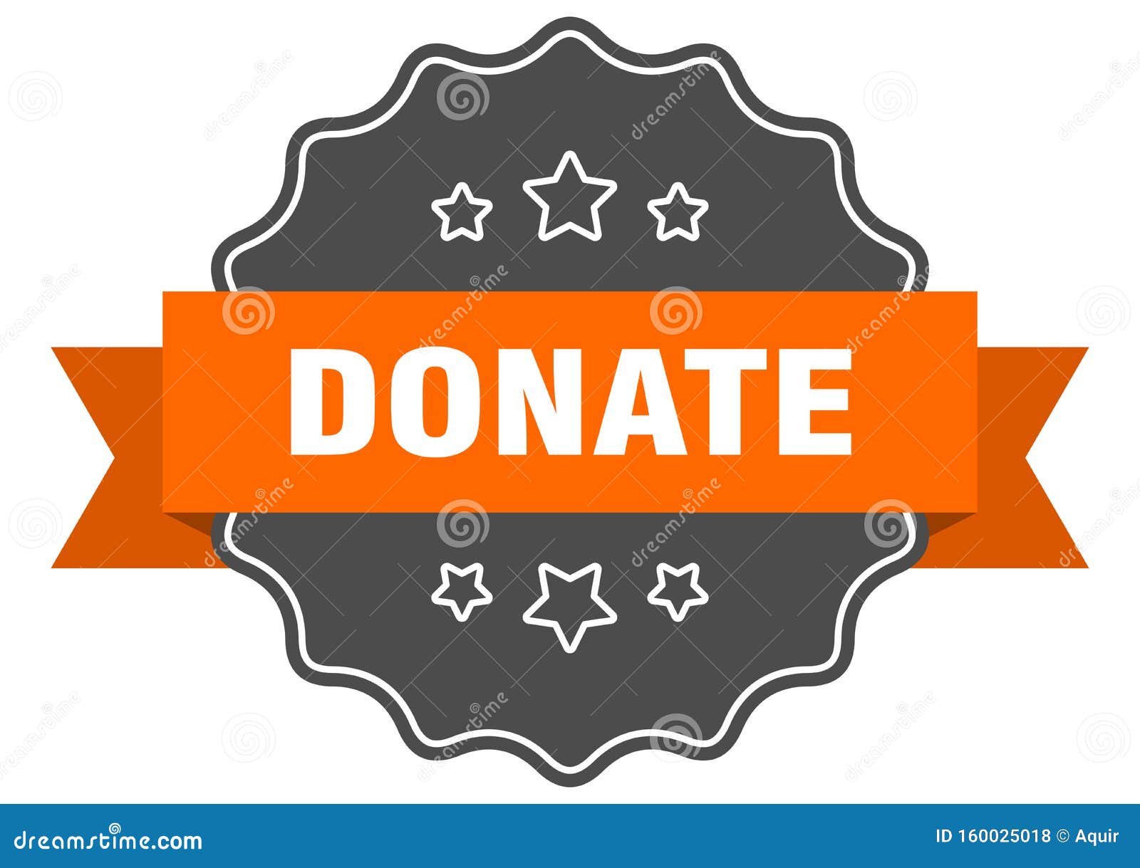 Donate label stock vector. Illustration of vignette - 160025018