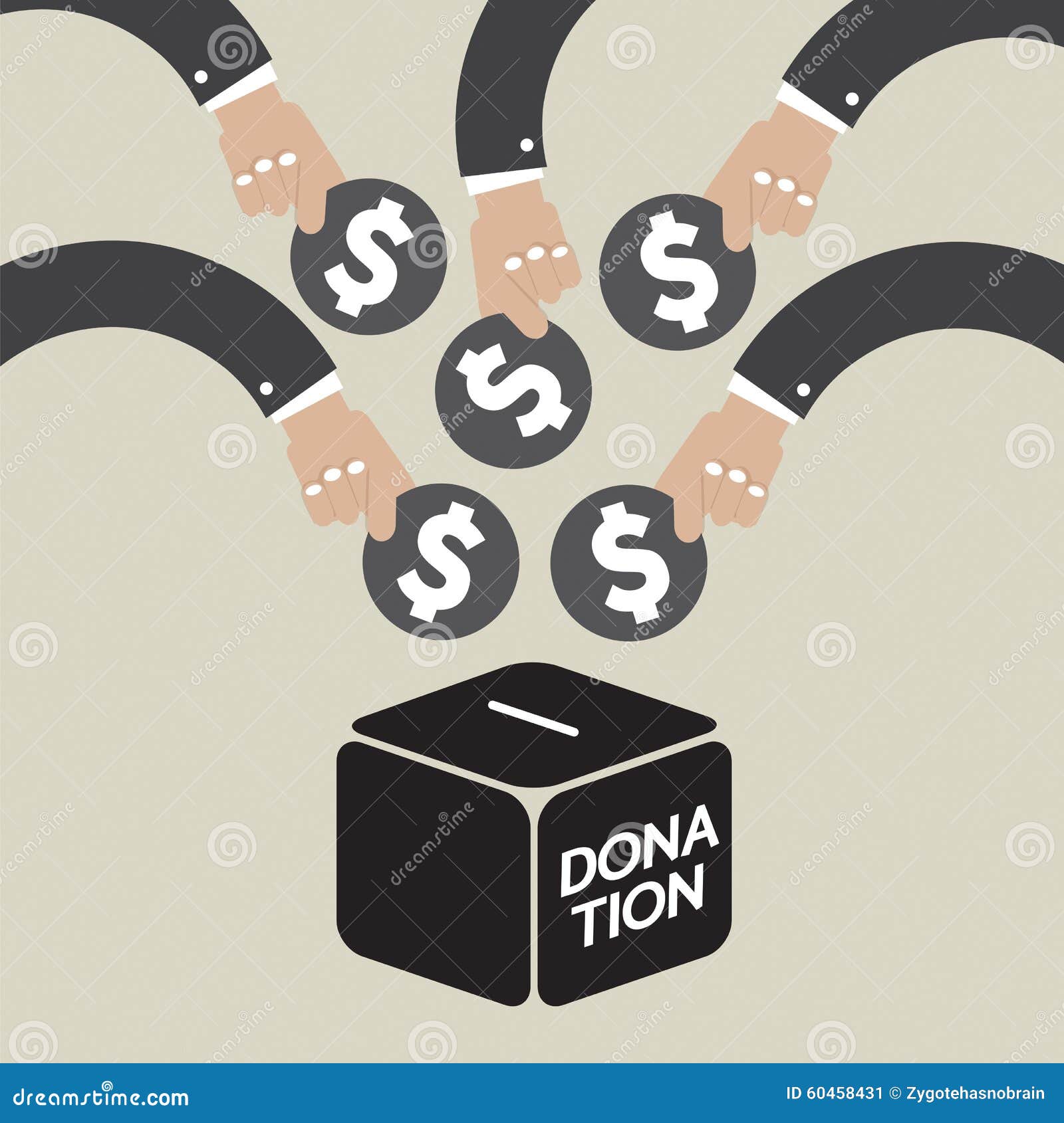 Donate Money To Charity Concept. Stock Vector - Illustration of design ...