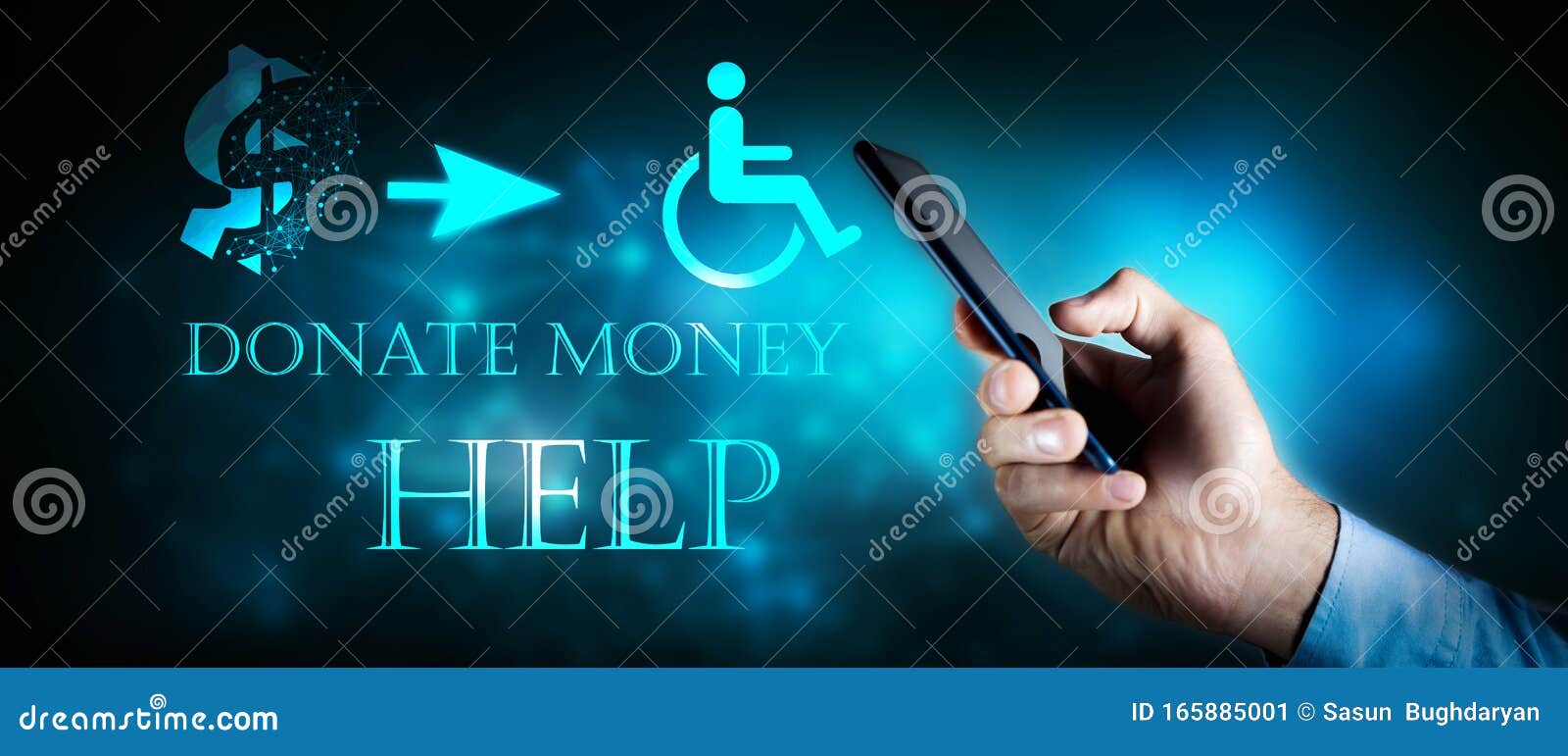 Donate Money To Help Disabled People Stock Image - Image of senior ...