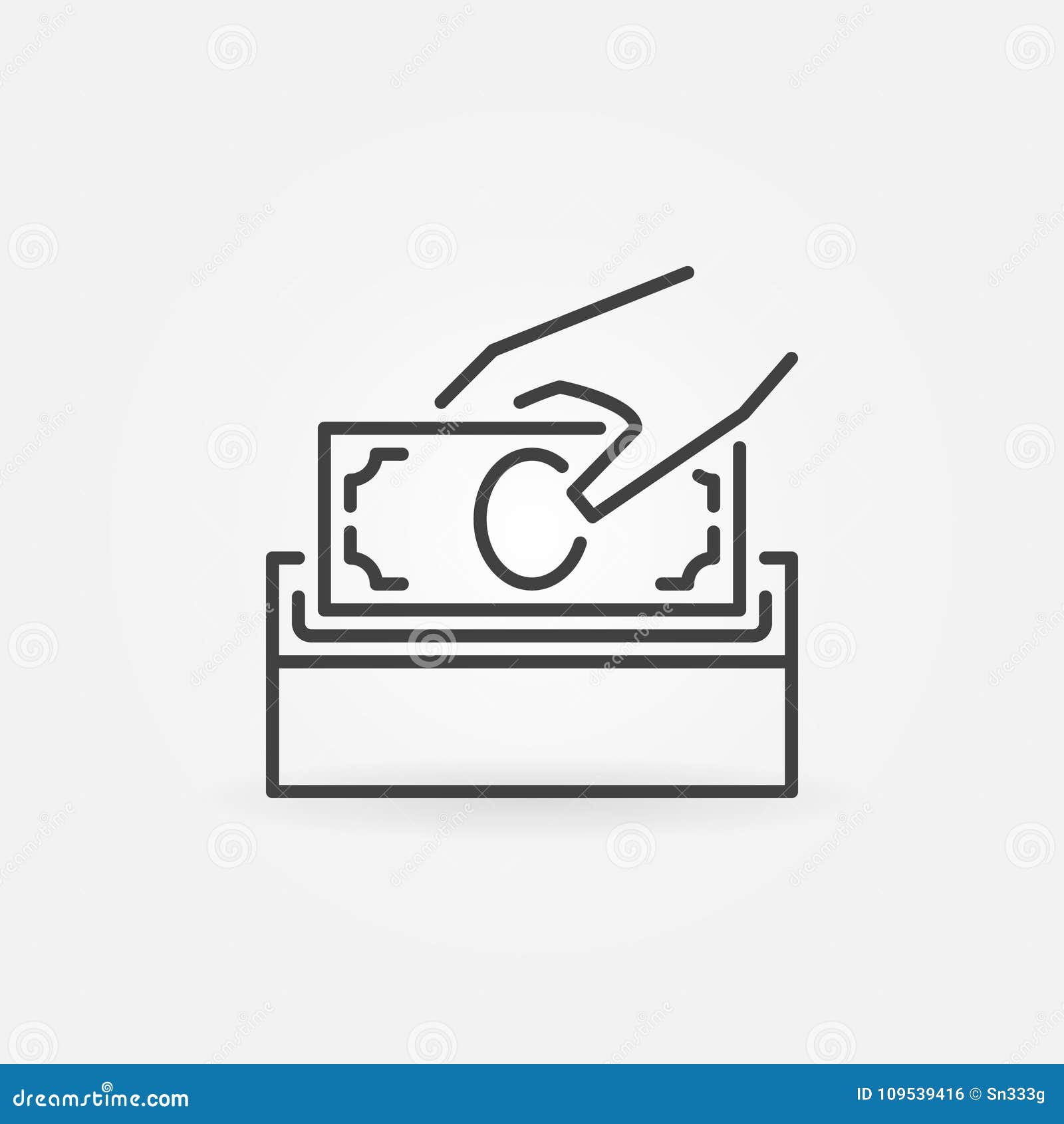Donate Money Vector Line Icon. Donation Box Symbol Stock Vector ...