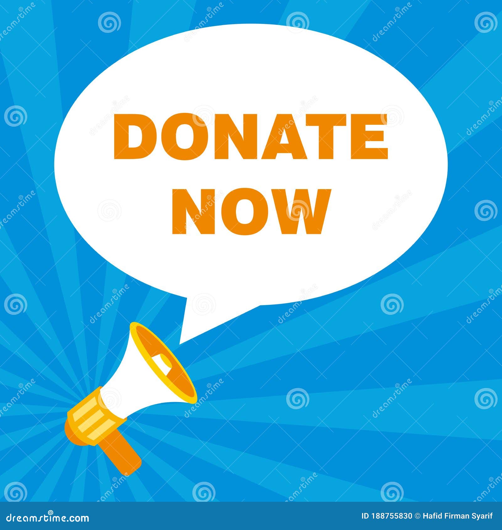 Donate Now Text with Toa Speaker Megaphone Illustration Vector Stock ...