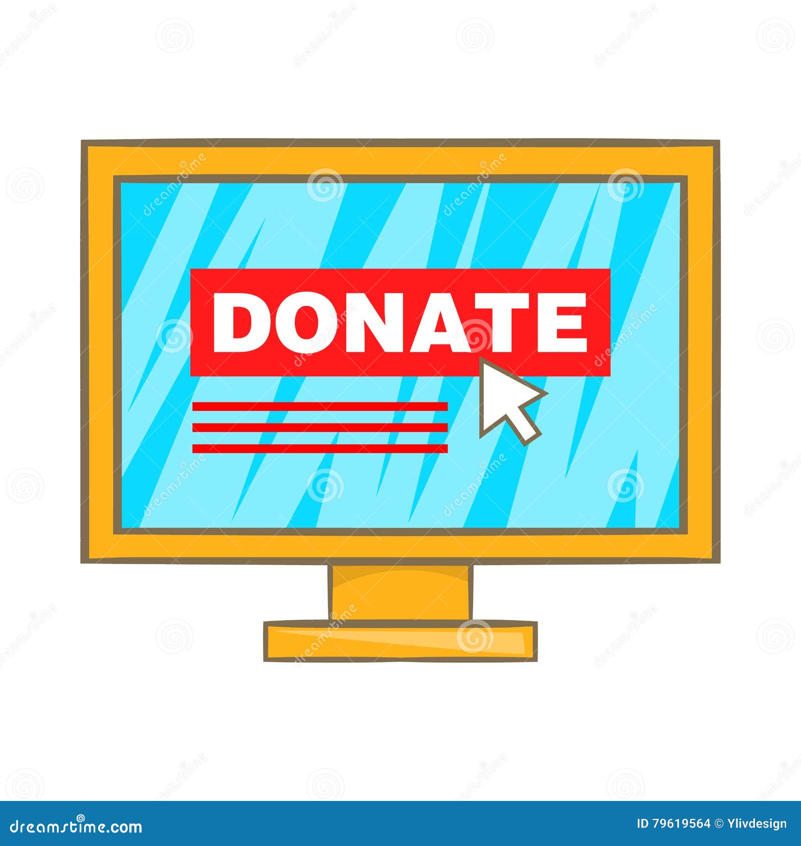 Donate Online Concept Icon, Cartoon Style Stock Vector - Illustration ...