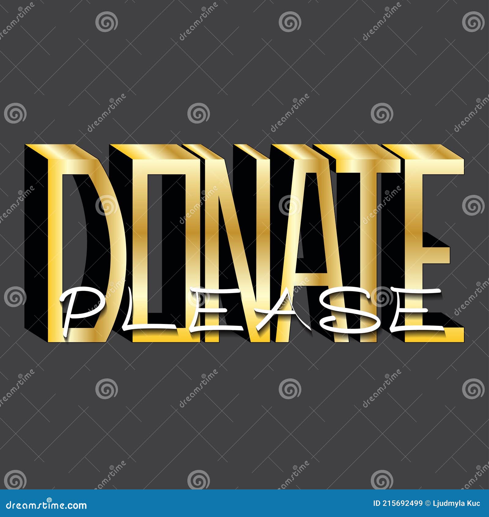 Donate Please Vector Lettering Stock Vector - Illustration of click ...