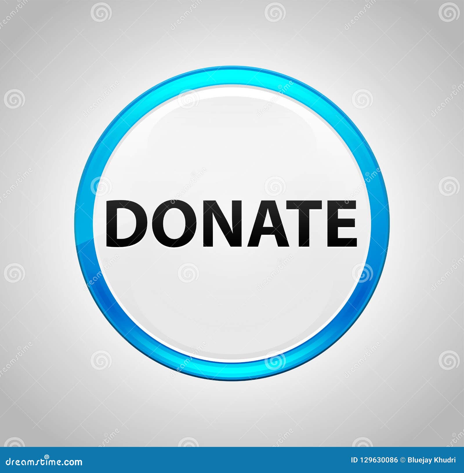 Donate Round Blue Push Button Stock Illustration - Illustration of ...