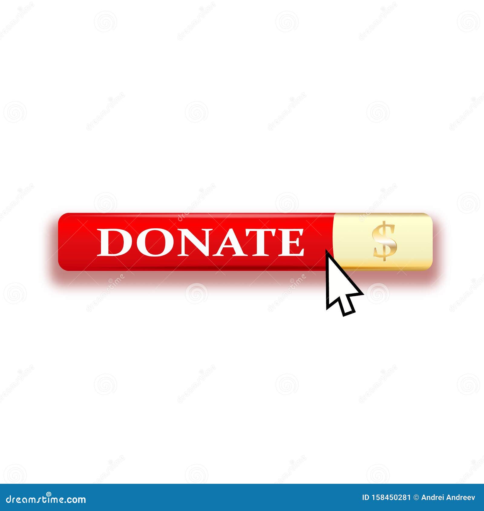 Donate Rounded Rectangular Button Stock Vector - Illustration of glossy ...