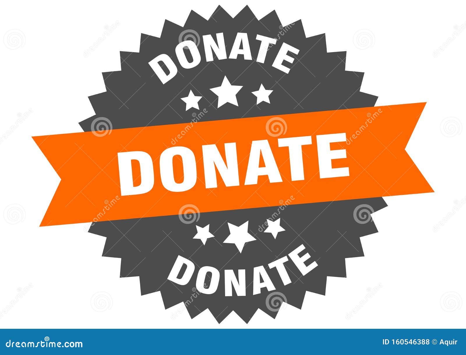 Donate stock vector. Illustration of band, donate, badge - 160546388