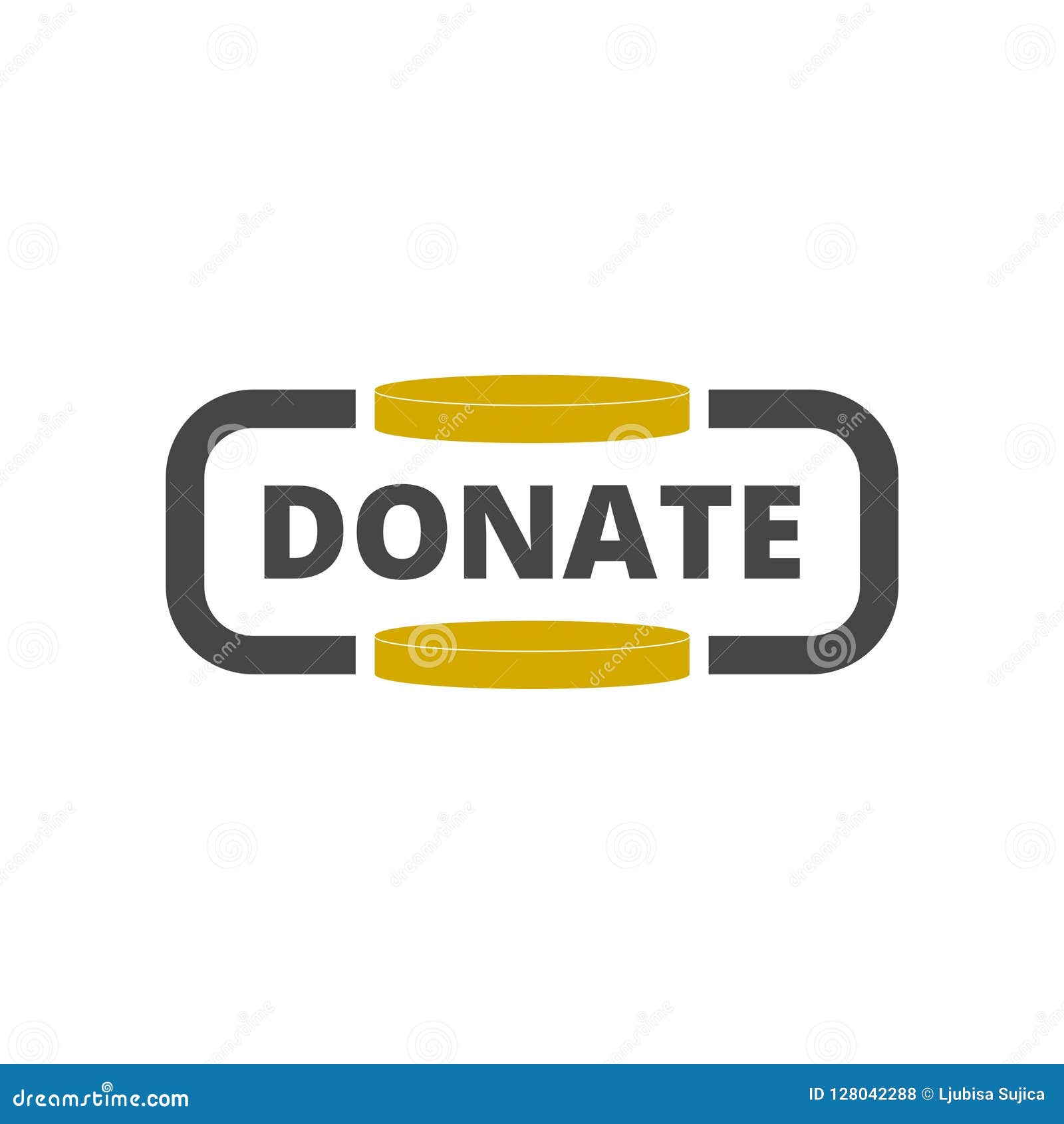 Donate sign icon stock vector. Illustration of label - 128042288