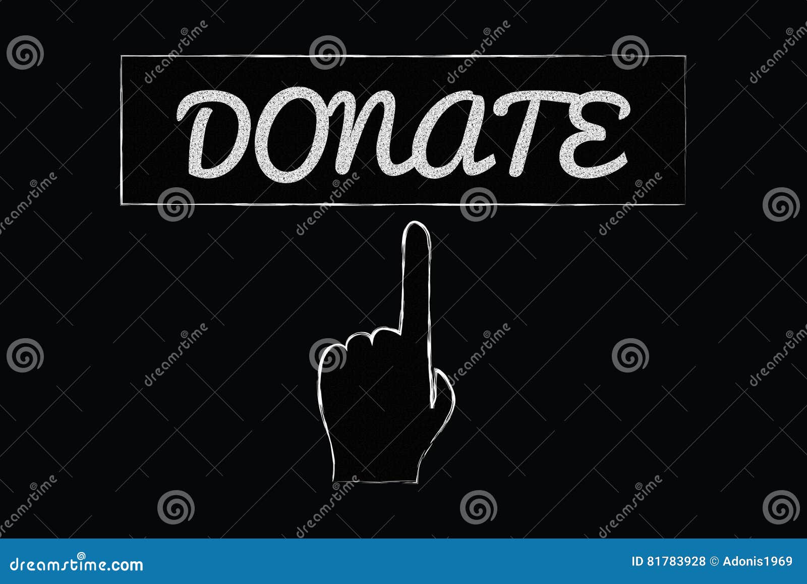 Donate Sign with Pointing Hand Stock Vector - Illustration of finger ...