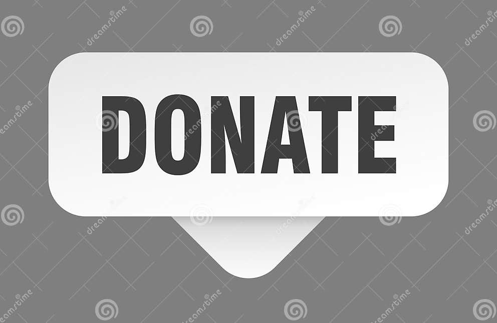 Donate Sticker. Donate Sign Isolated on Gray Background Stock Vector ...