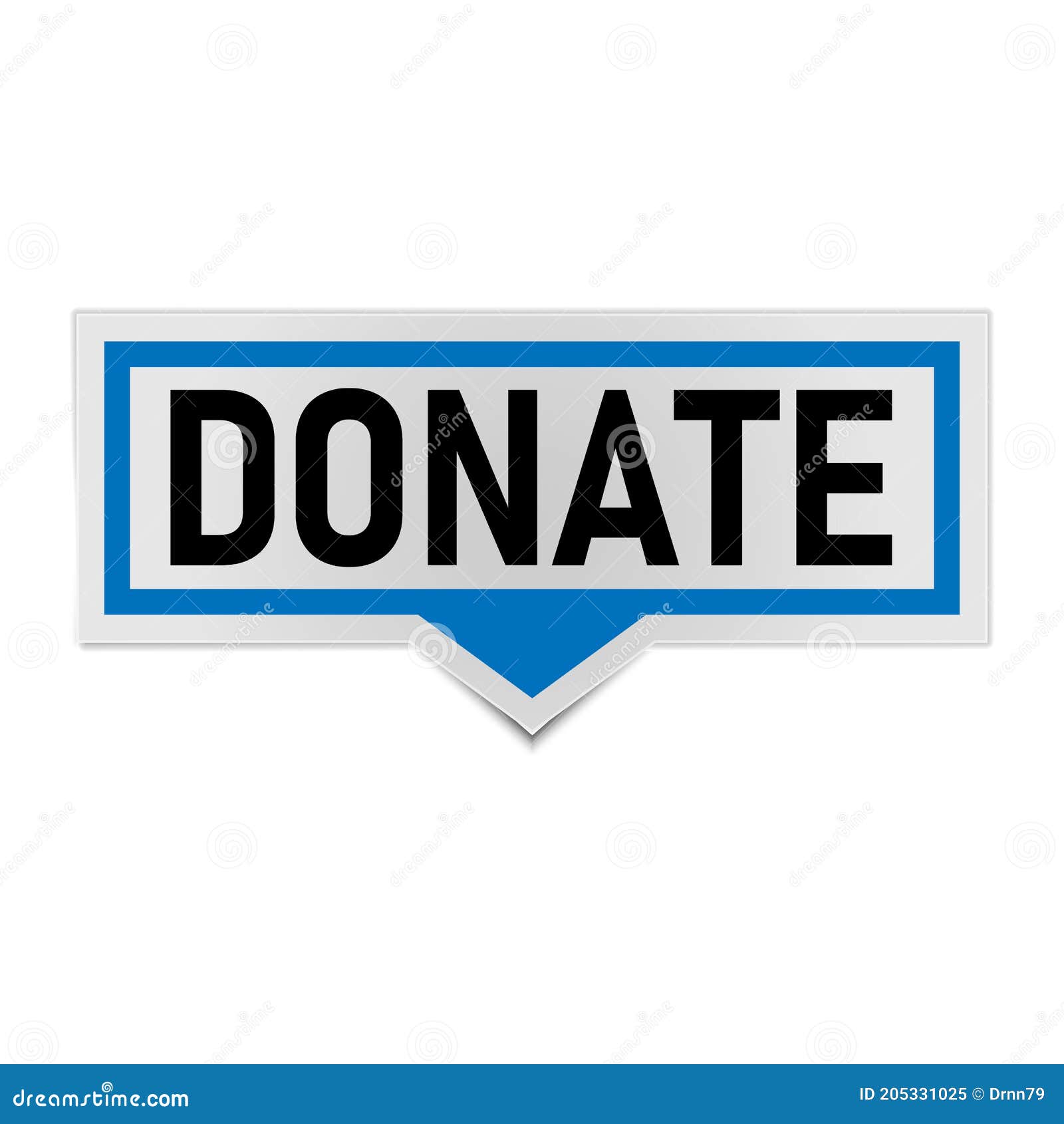 Donate Vector Banner Tag Donate Sign on White Stock Vector ...