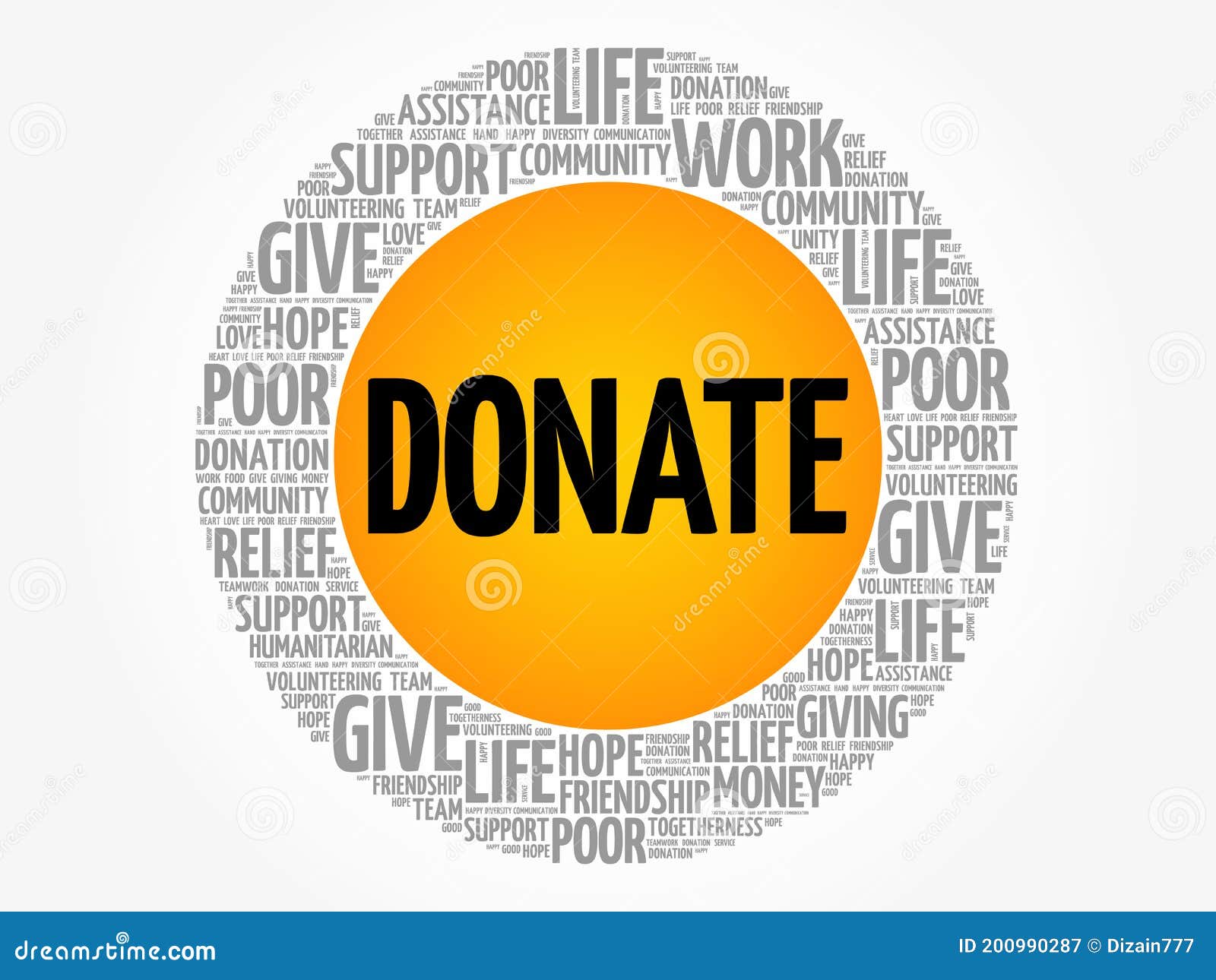 Donate word cloud collage stock illustration. Illustration of diversity ...