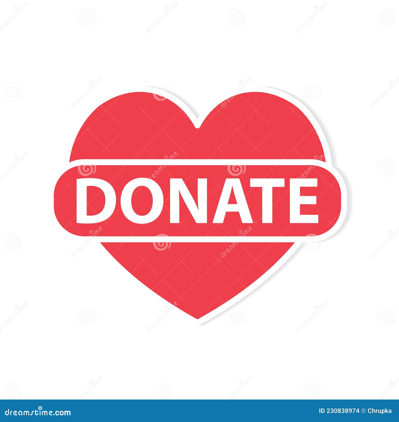 Donate written in heart stock vector. Illustration of charity - 230838974
