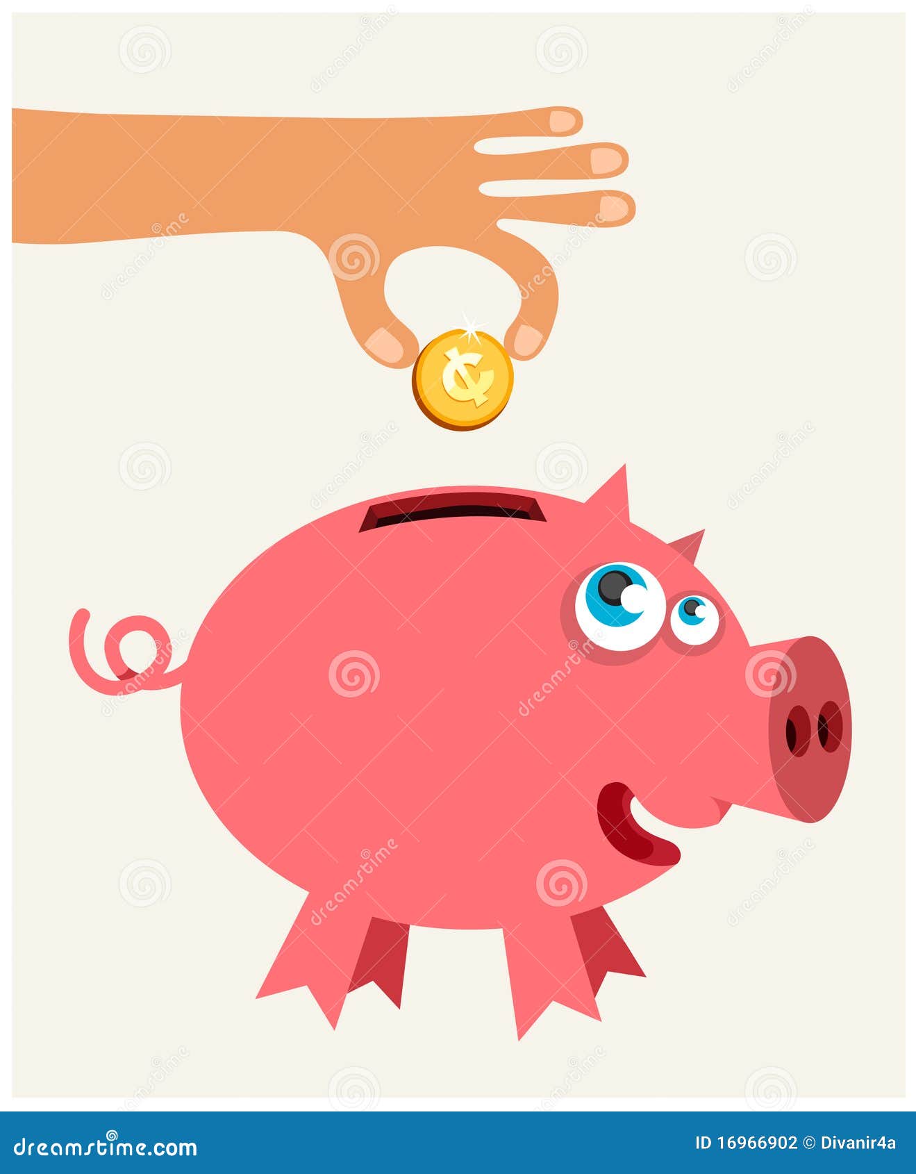 Donating golden coin stock illustration. Illustration of donation ...