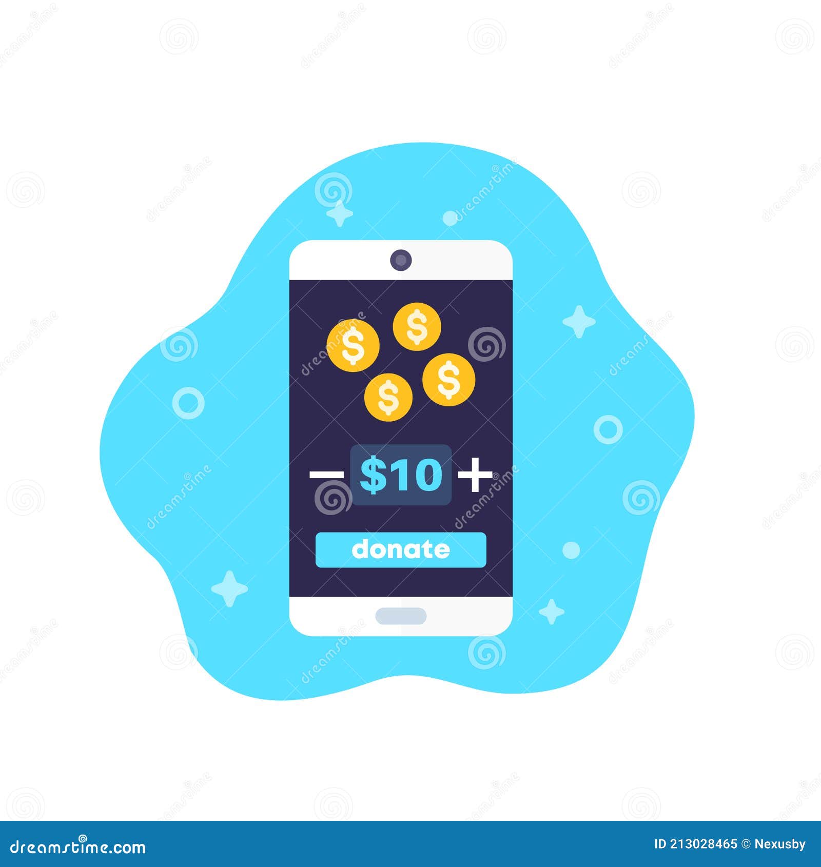 Donation App Icon with Smart Phone Stock Vector - Illustration of ...