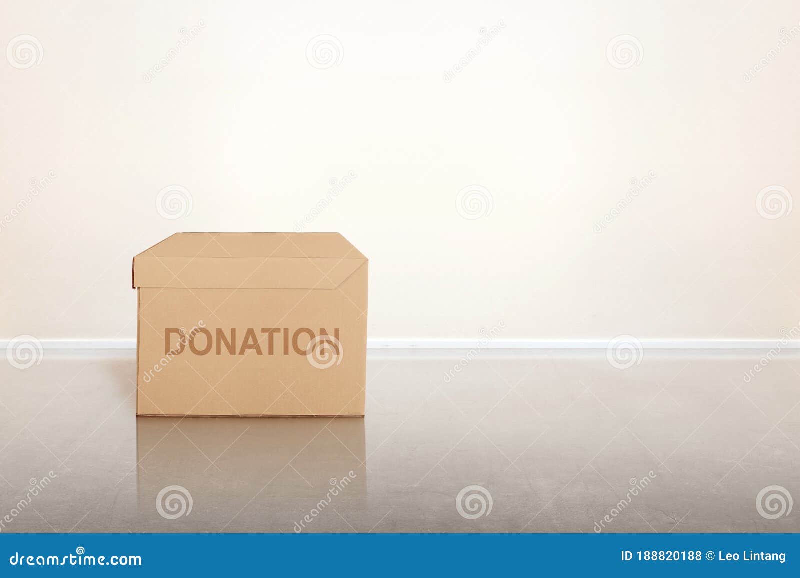 Donation Box for Collecting Donations on the Floor Stock Photo - Image ...