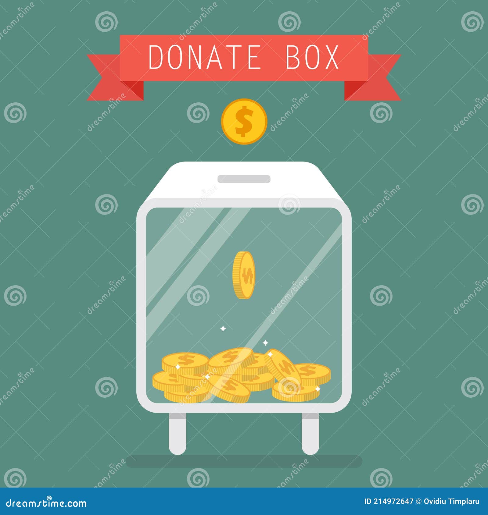 Donation Box Concept. Vector Illustration in Flat Design Stock Vector ...