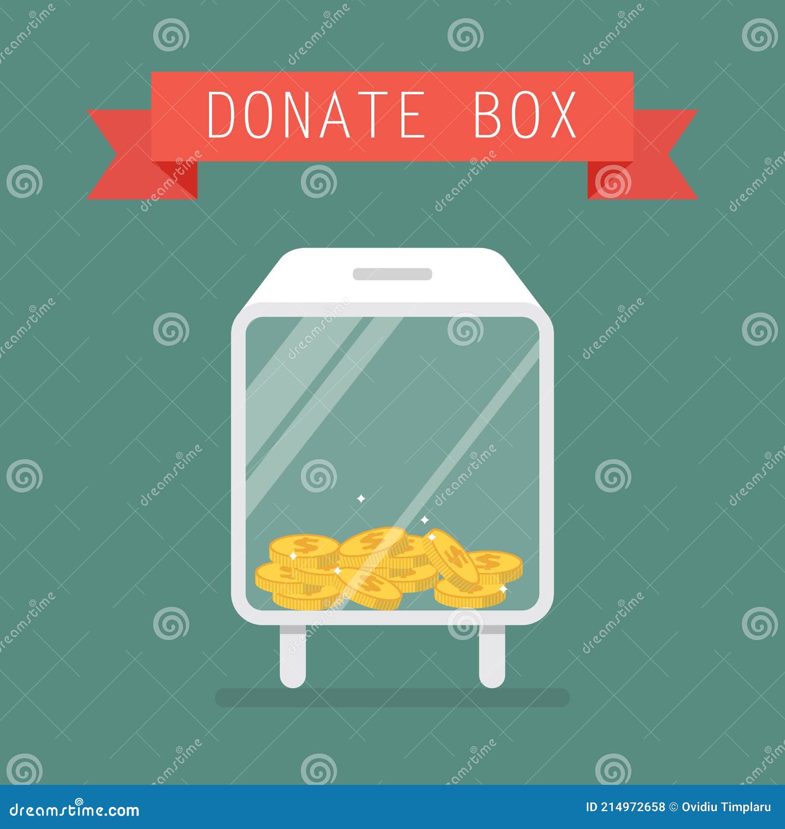 Donation Box Concept. Vector Illustration in Flat Design Stock Vector ...