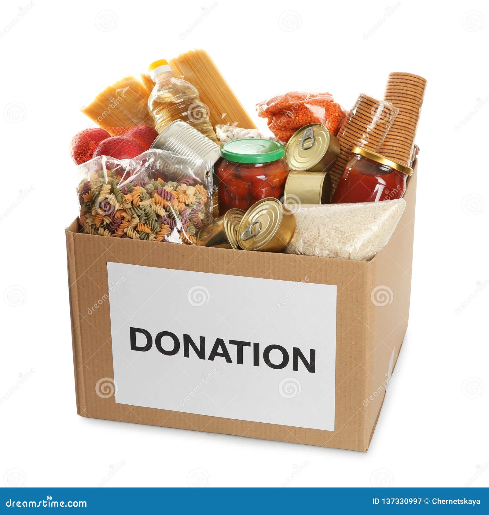 Donation Box Full With Stuff For Kid Stock Image | CartoonDealer.com ...
