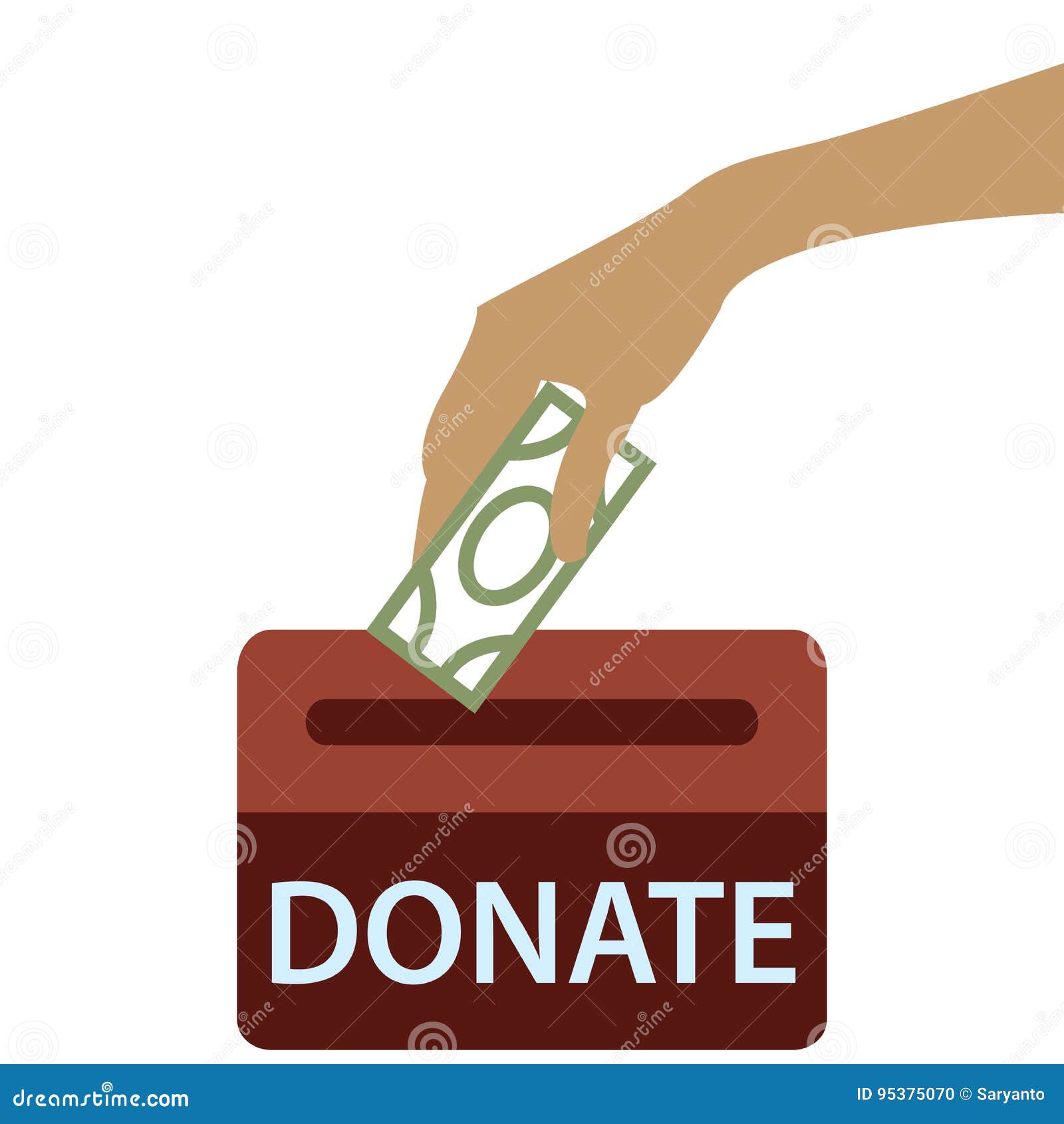 Donation Box Icon in Flat Style Isolated on White Background Stock ...