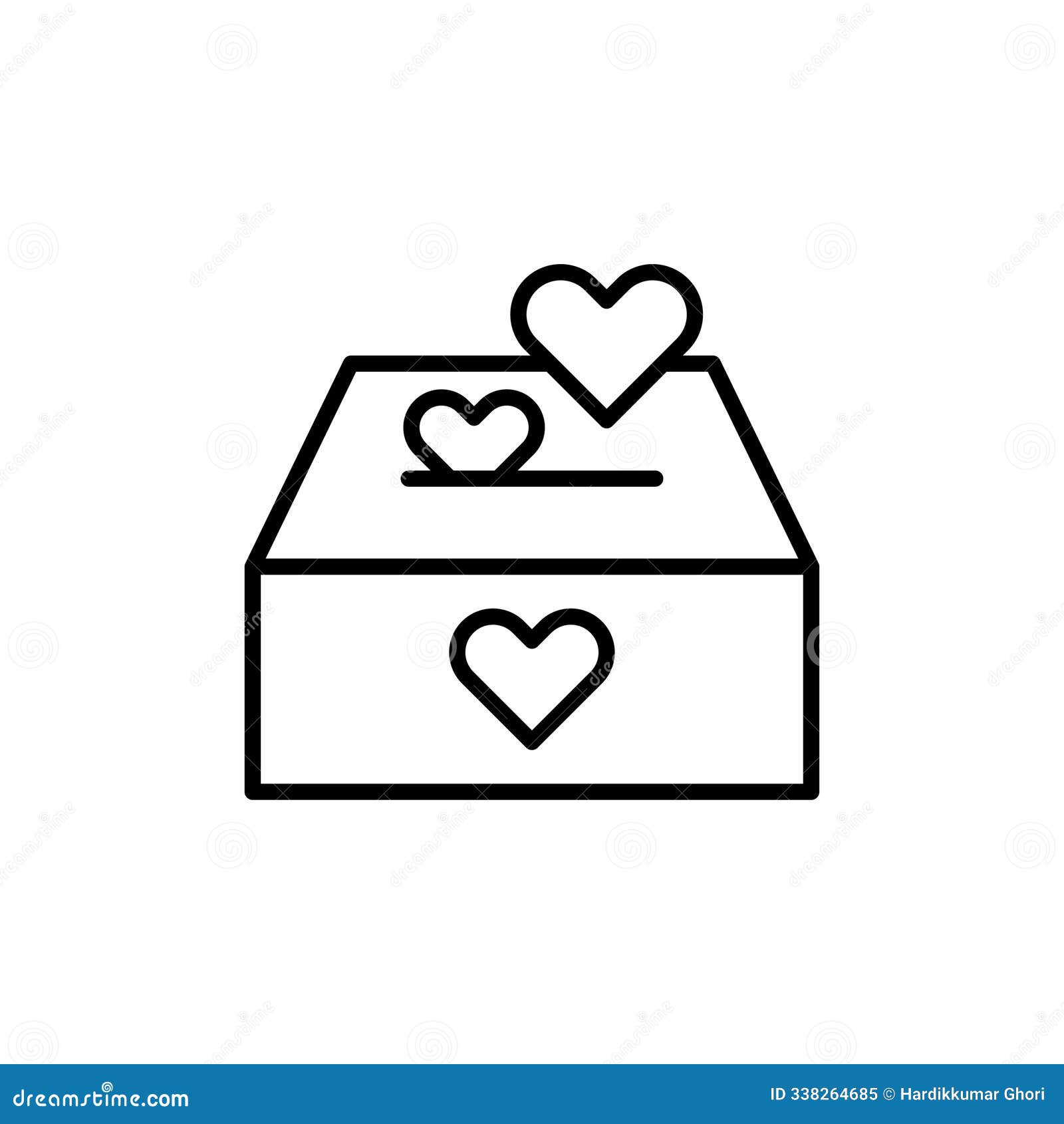 Donation Box Icon Isolated on White Background Stock Vector ...