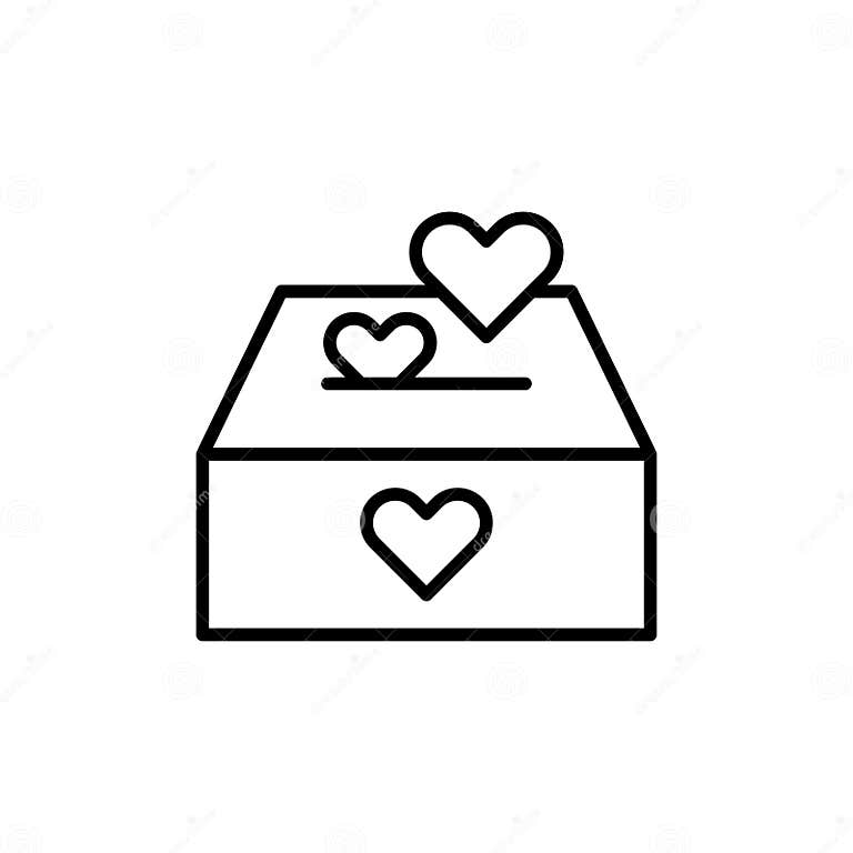 Donation Box Icon Isolated on White Background Stock Vector ...