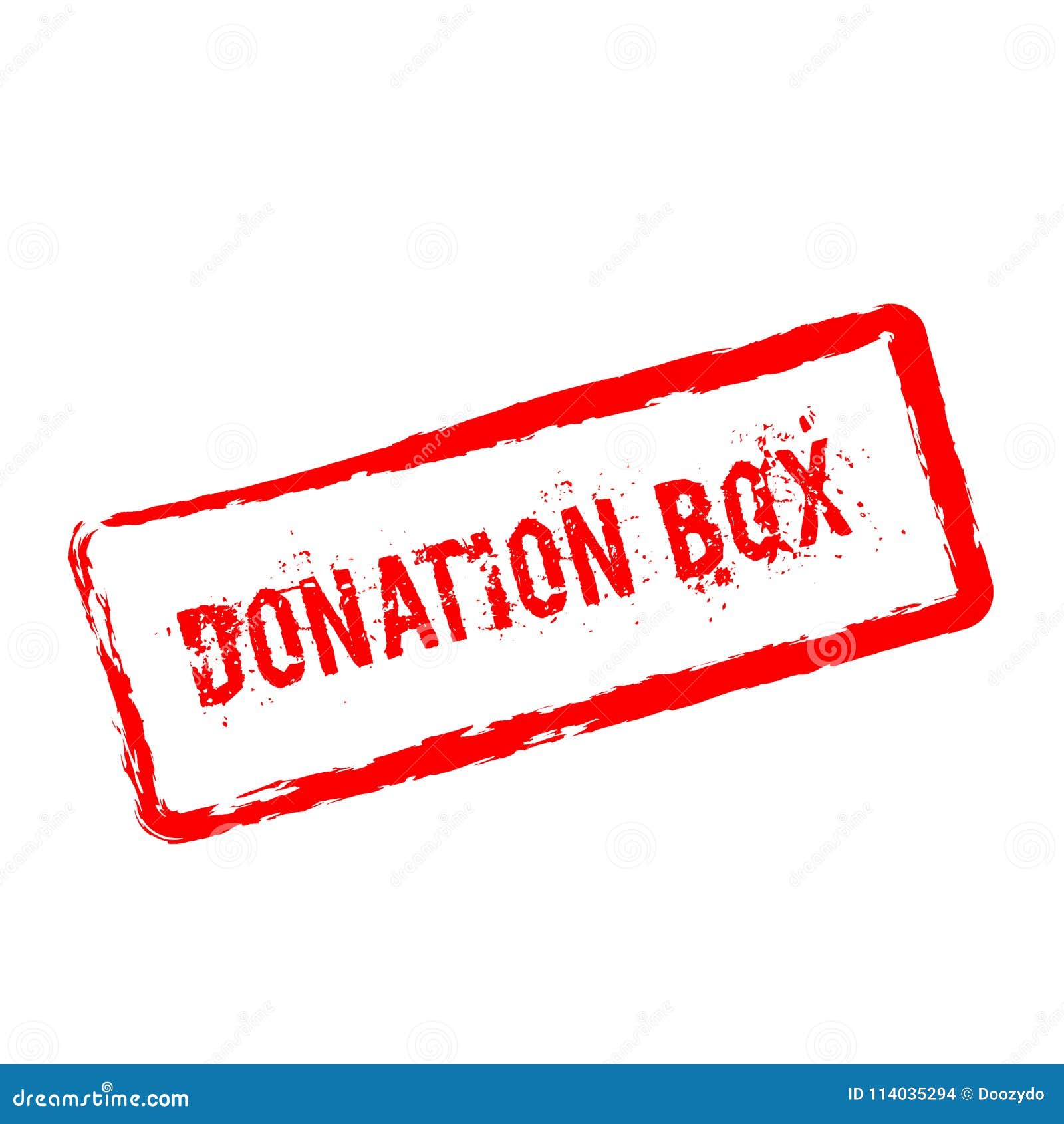 Donation Box Red Rubber Stamp Isolated on White. Stock Vector ...