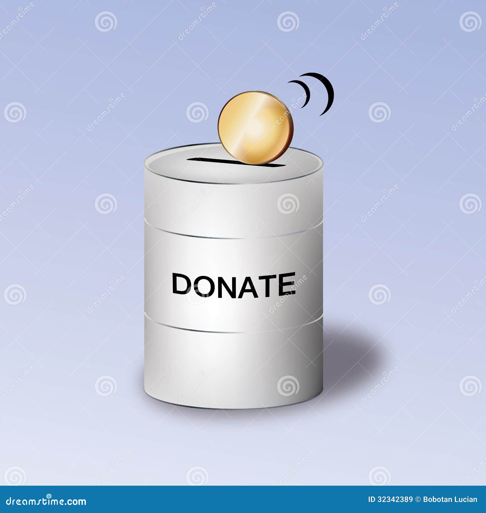 Donation Container with Coin on Top Stock Vector - Illustration of coin ...
