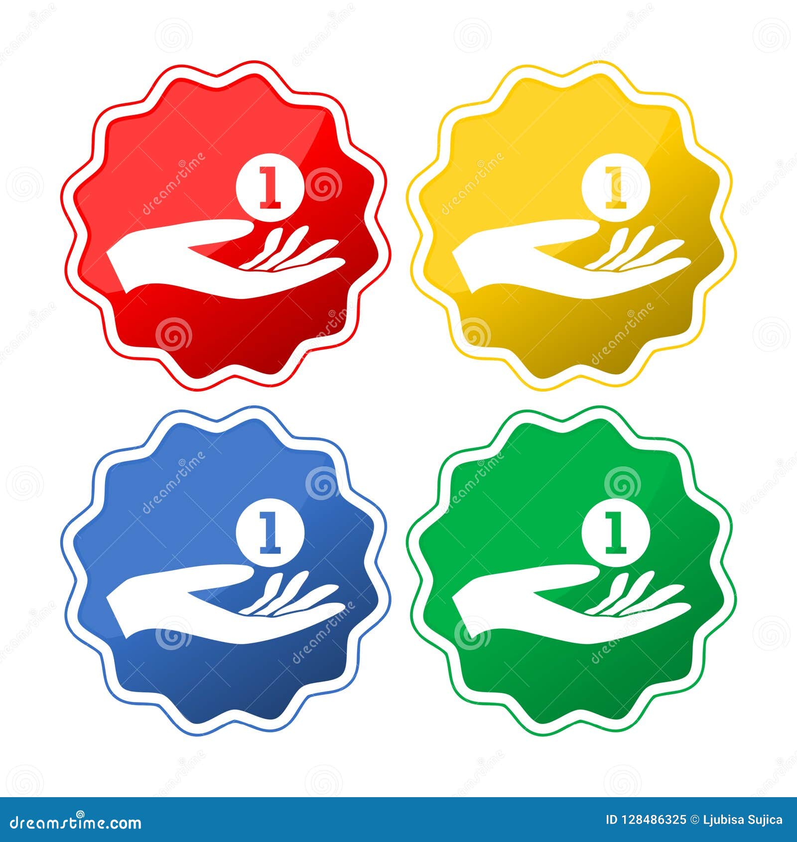 Donation Hand Sign Icon Button Stock Vector - Illustration of customer ...