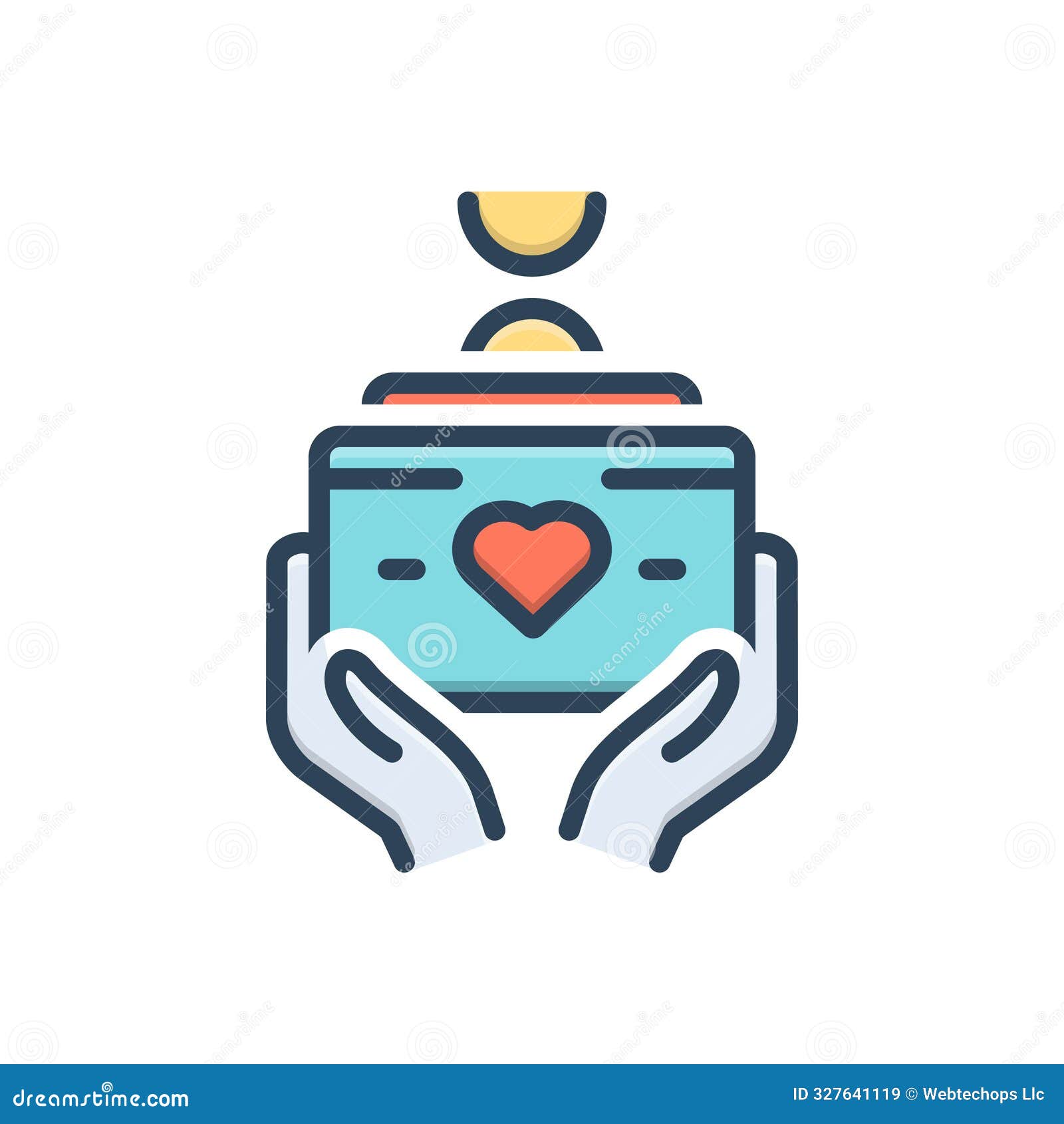 Color Illustration Icon for Donation, Alms Deed and Donate Stock ...