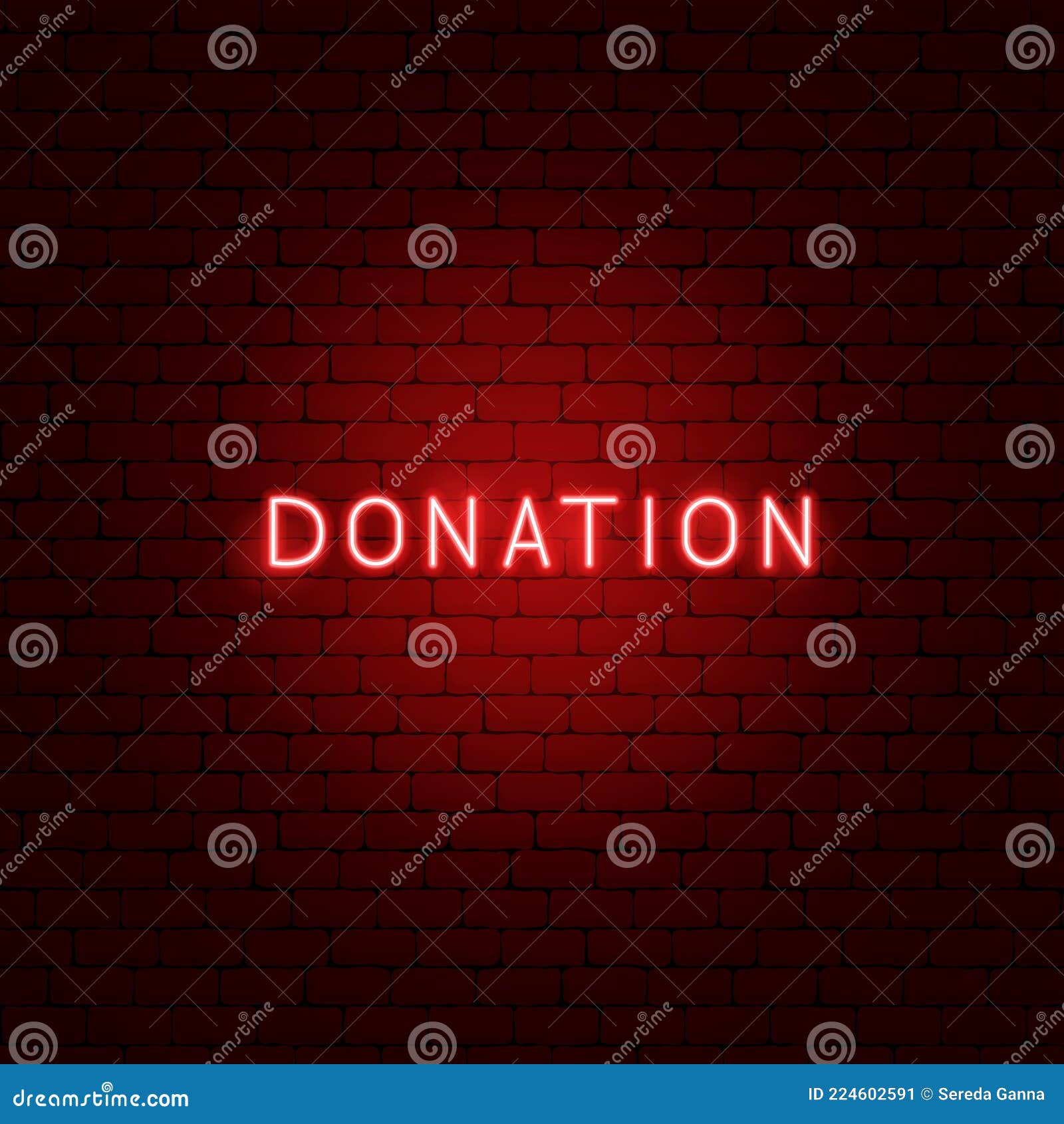 Donation Neon Text stock illustration. Illustration of help - 224602591