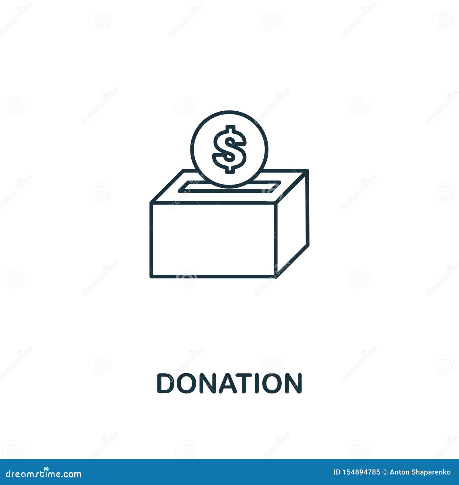 Donation Outline Icon. Thin Line Element from Crowdfunding Icons ...