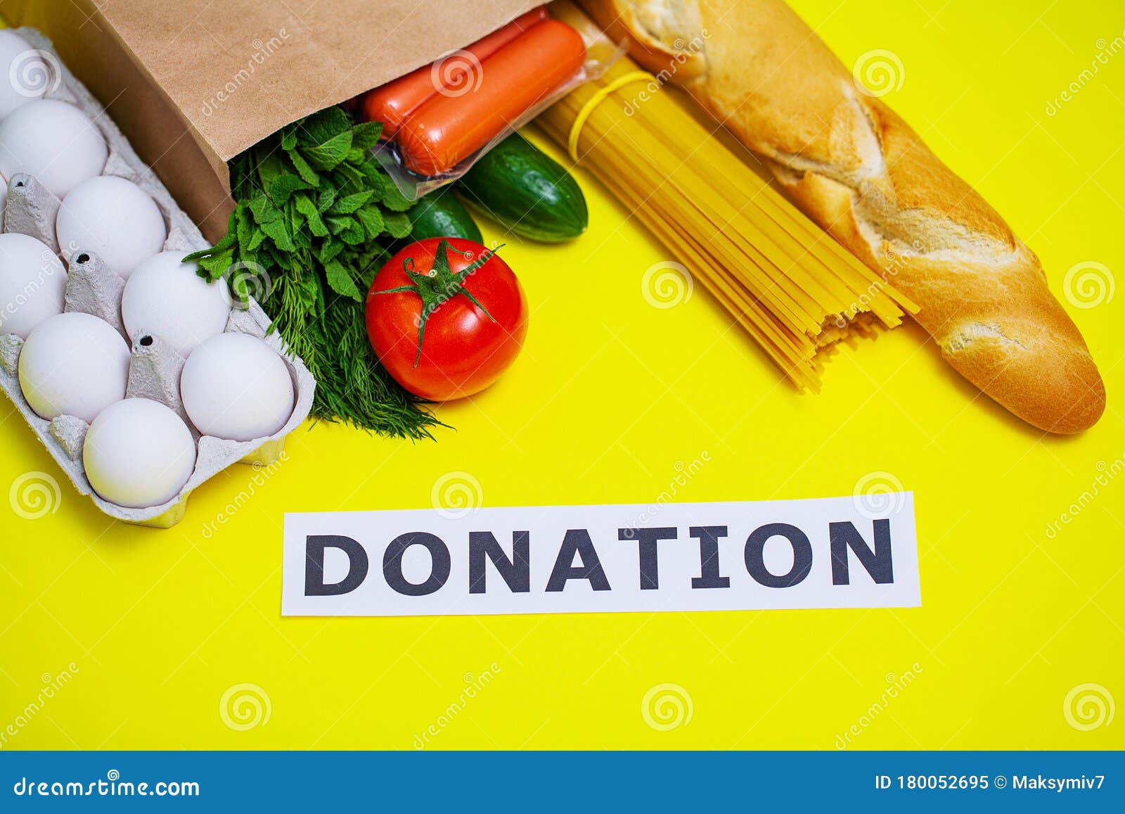 Donation Package with Food for People Who Need Help Stock Image - Image ...
