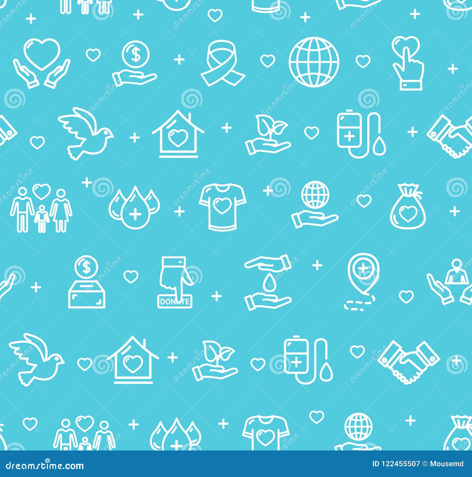 Donation Signs Seamless Pattern Background. Vector Stock Vector ...