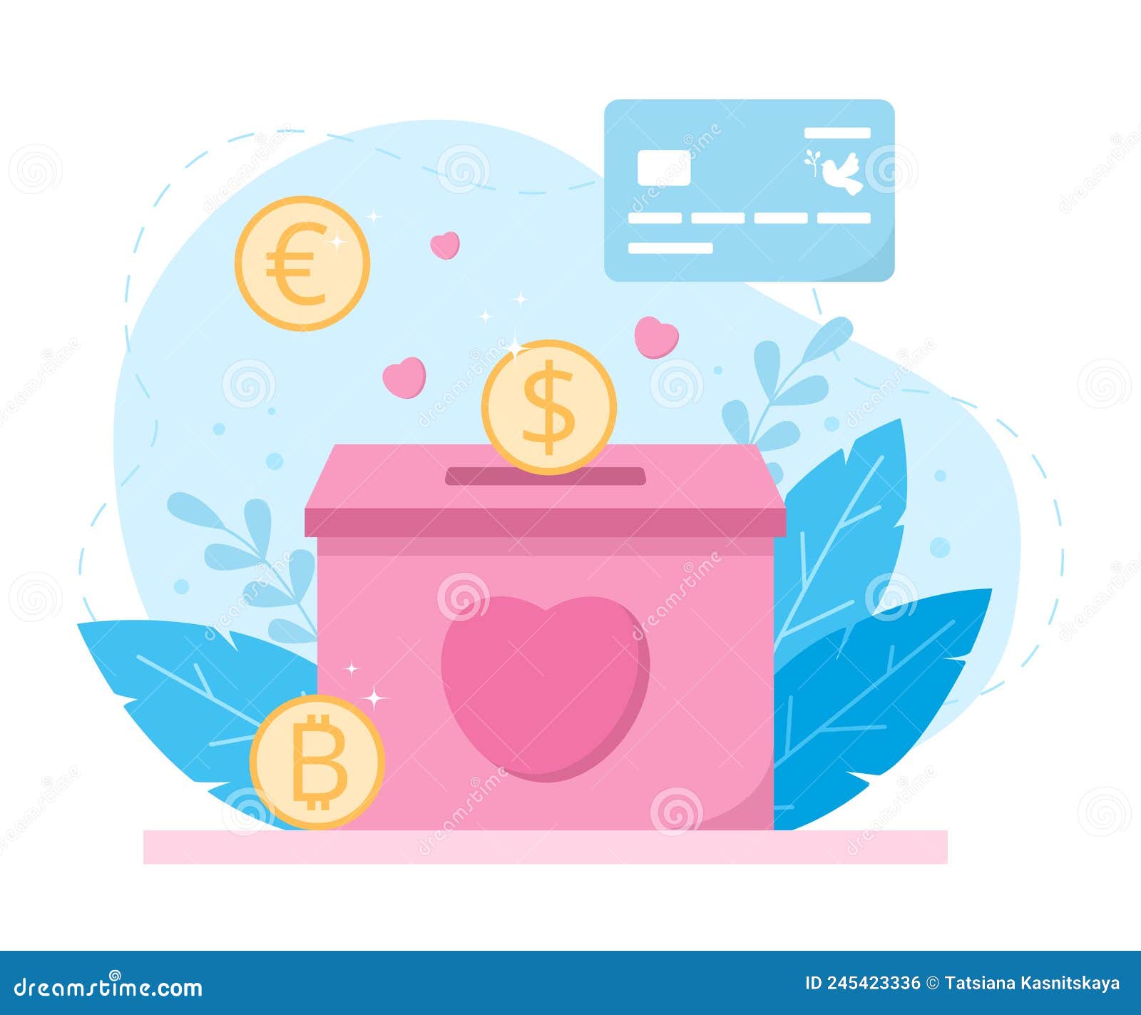 Donation and Support People Concept. Cute Vector Illustration in a Flat ...