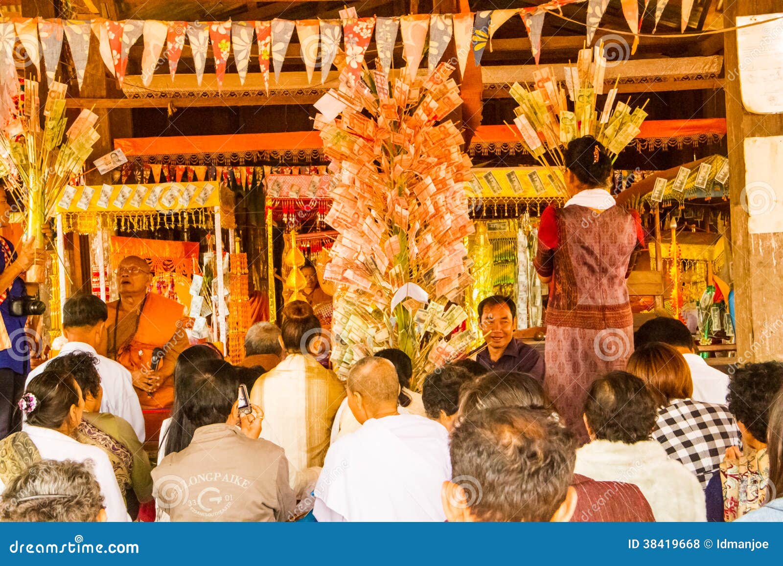 Donation Temple Thailand Golden Buddhist Antique Donate Object Hand ...
