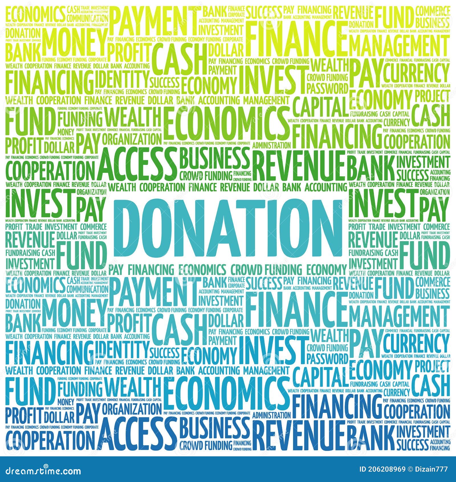 DONATION word cloud stock illustration. Illustration of cash - 206208969