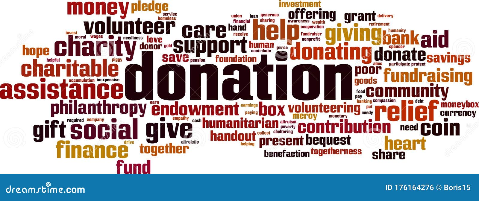 Donation word cloud stock vector. Illustration of help - 176164276