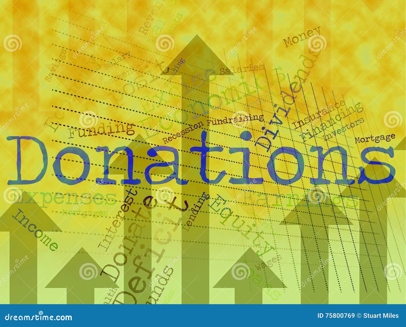 Donation Word Indicates Donate Give and Supporter Stock Illustration ...