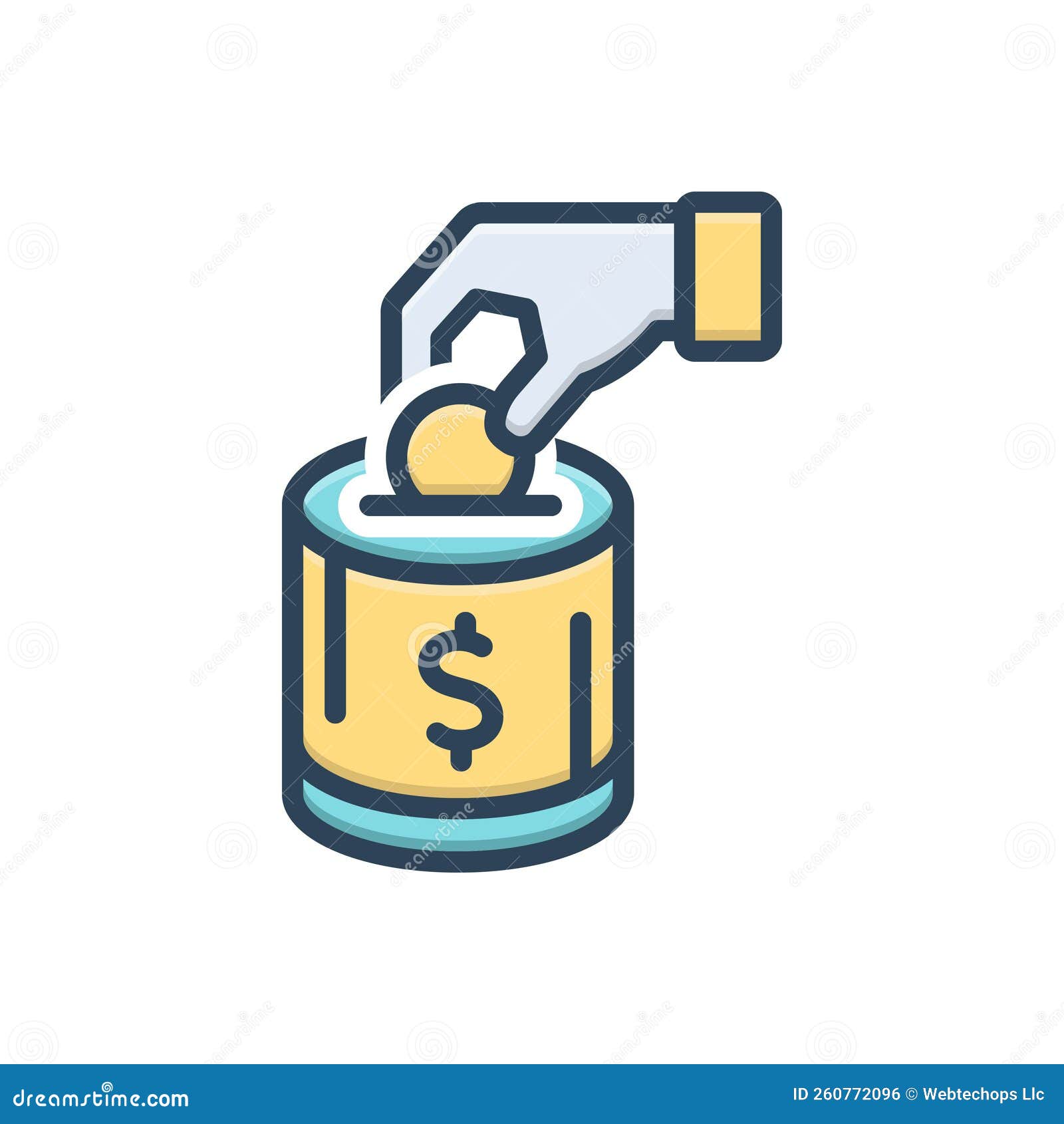 Color Illustration Icon for Donations, Contribution and Gratuity Stock ...
