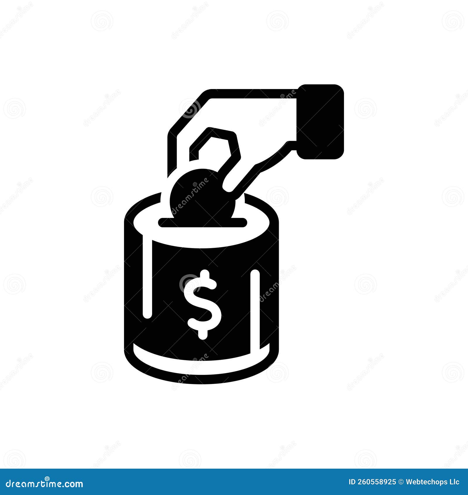 Black Solid Icon for Donations, Contribution and Gratuity Stock Vector ...
